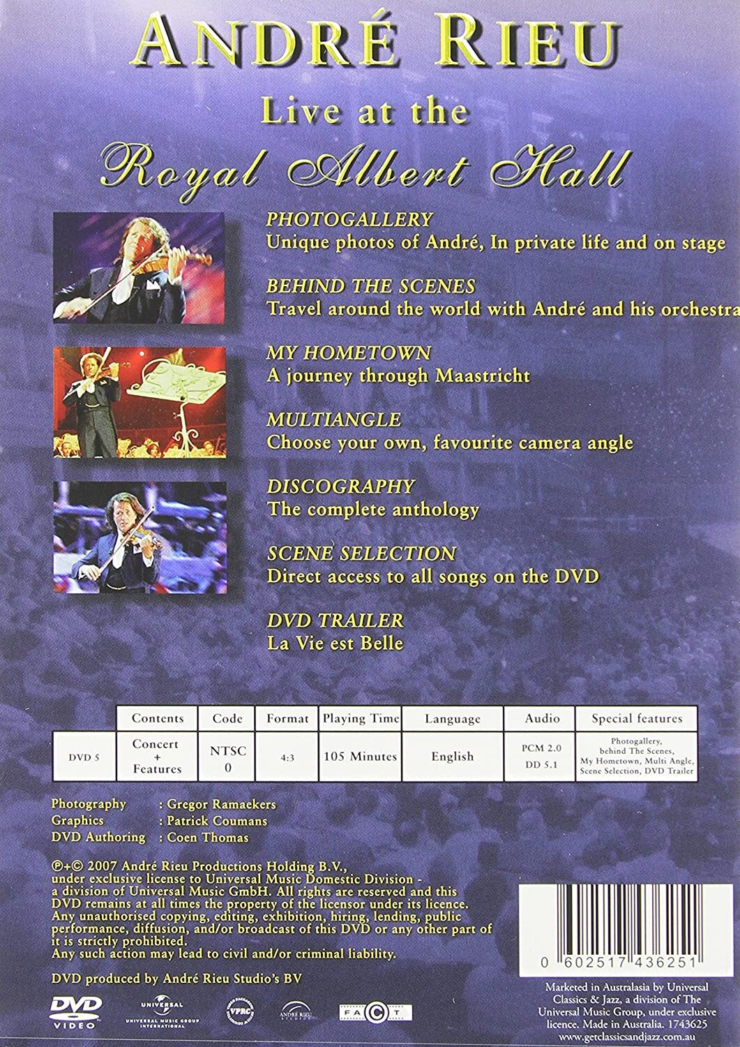 Live At The Royal Albert Hall / (Ntsc Aus) (DVD) Andre Rieu Andr (UK ...
