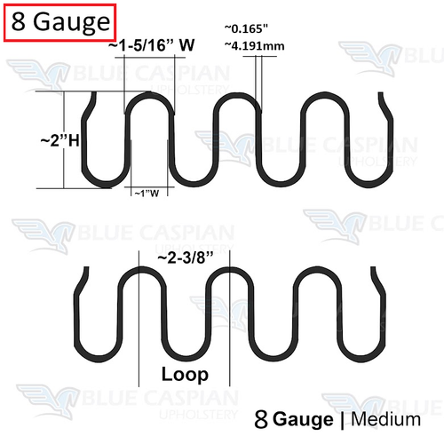 8ga Upholstery (No Sag Spring) Zig Zag furniture Springs 15-20-25-35-40 ...