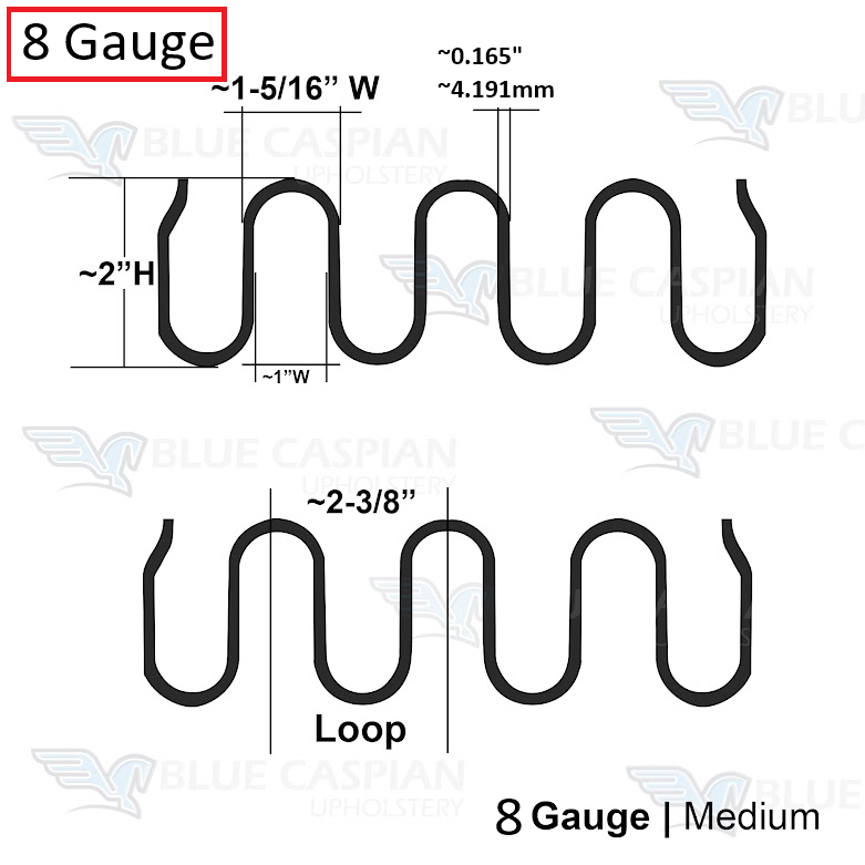 8ga Upholstery (No Sag Spring) Zig Zag furniture Springs 15-20-25-35-40 ...