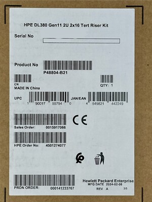 HPE Proliant DL380 Gen11 2U x16/x16 FHFL Tertiary Riser Kit P48804-B21 ...