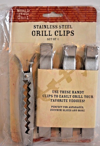 BBQ Grill Clips Cooking Tools Stainless Steel Vegetable Food Holders ...