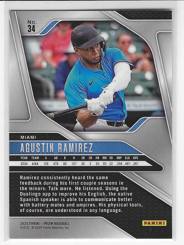 2025 Austin Ramirez Panini Prizm RC Rookie Card Miami #34 | eBay