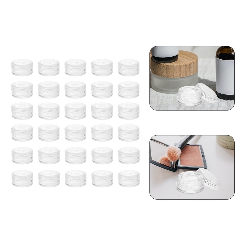 30 Pcs Plastic Transparent Sample Containers Cream Storage Boxes For ...