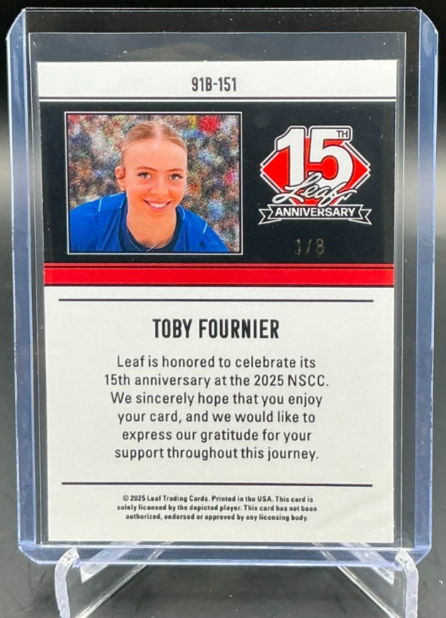 2025 Leaf 15th NSCC National 1991 TOBY FOURNIER Pink Sparkles 1/8 | eBay
