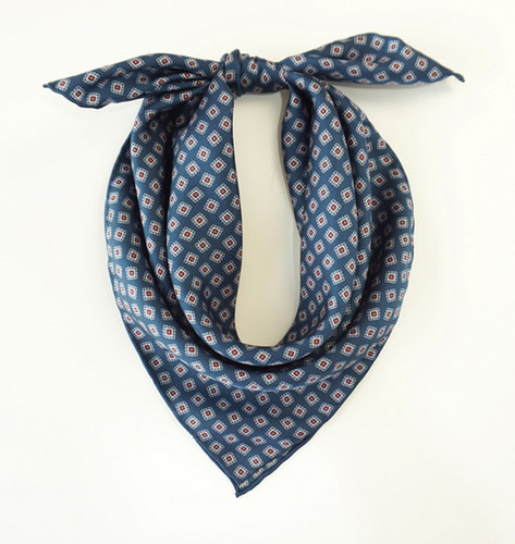 100% twill Silk 20" Square Scarf Women man neckerchief Wrap plaid blue ...