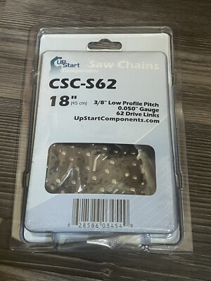 Up Start Saw Chain 18" CSC-S62 Low Profile Pitch .05” Gauge 62 Drive ...