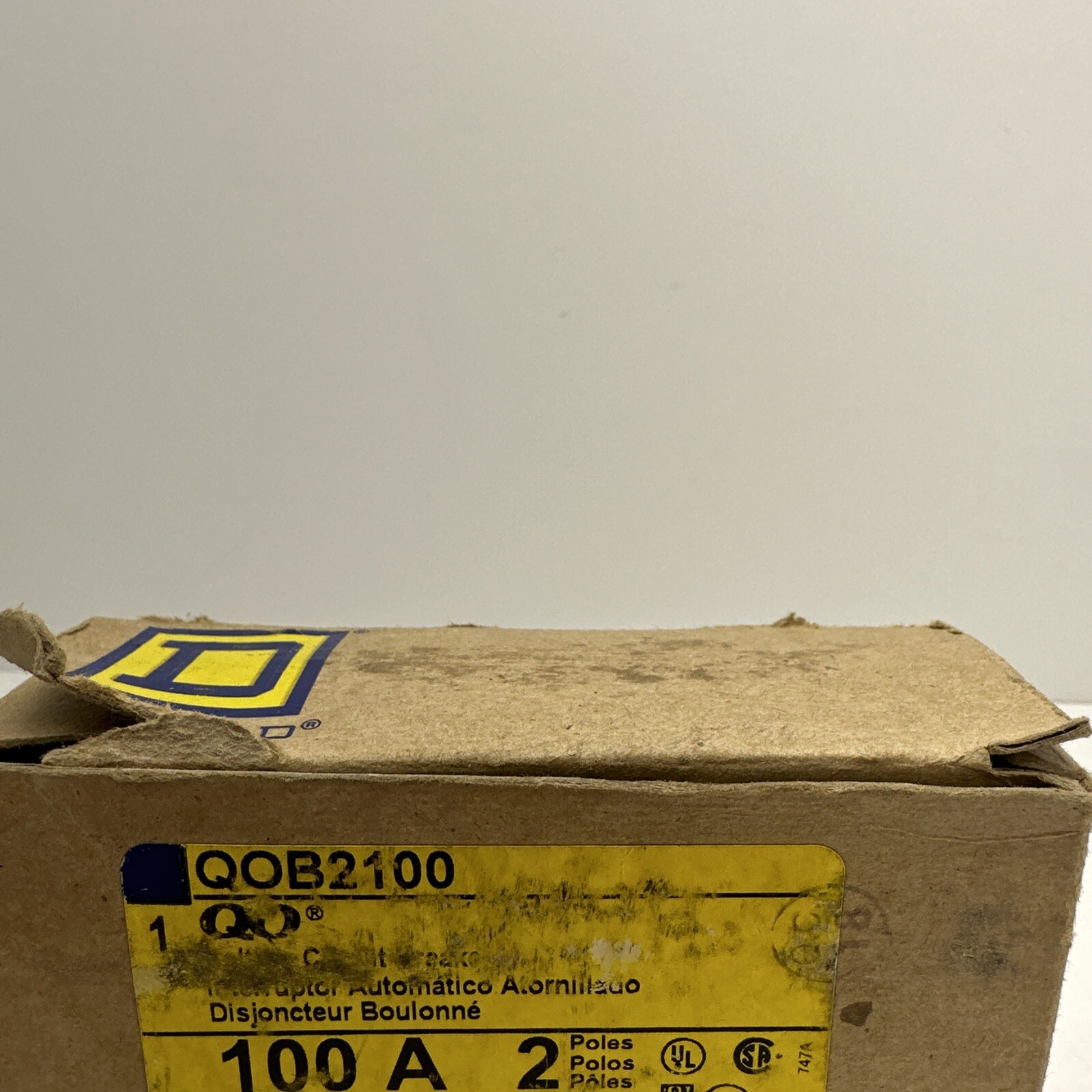 New in Box Square D QOB2100 2 pole 100 amp 120/240v Bolt on Circuit ...