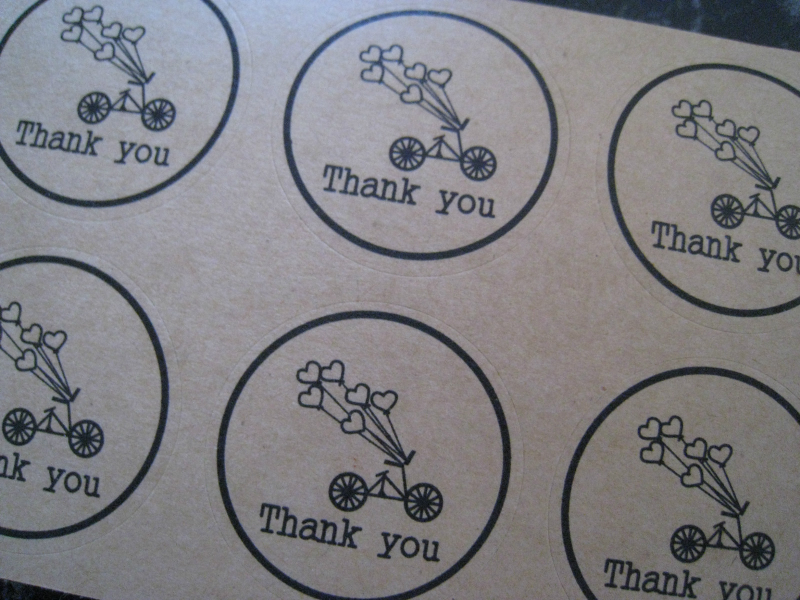 24X THANK YOU BIRTHDAY SEAL PARTY KRAFT WEDDING FAVOURS LABEL STICKER ...