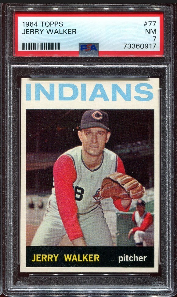 PSA 7 NR MINT 1964 TOPPS JERRY WALKER #77 INDIANS 60917 SD270 | eBay