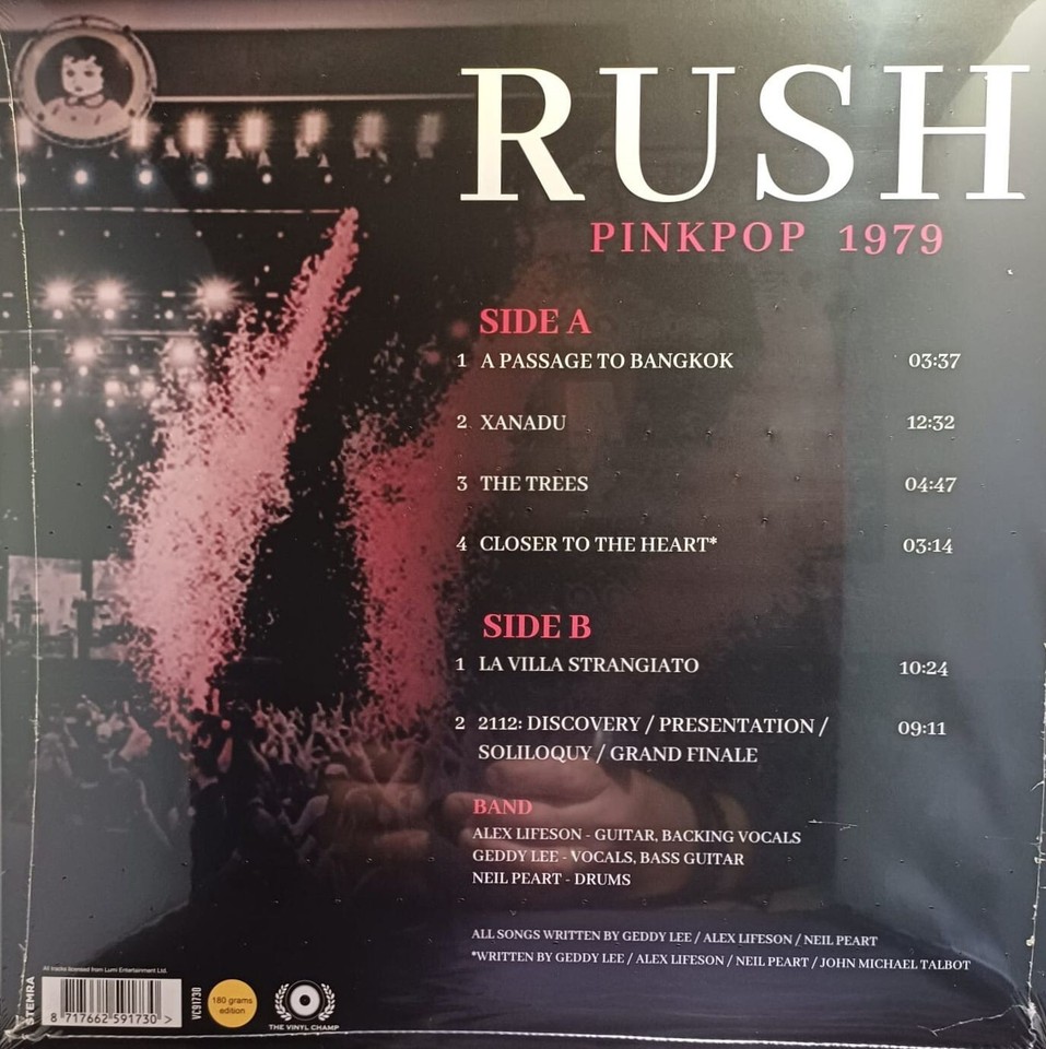 Rush - Pinkpop 1979 coloured vinyl NEW LP in seal | eBay