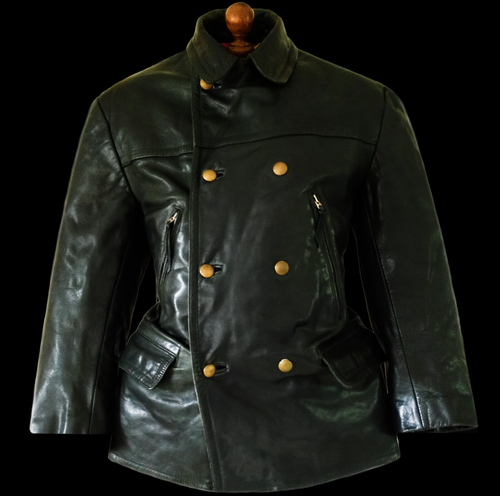 40s WW2 GERMAN LUFTWAFFE Leather Police Officers Trench Dispatch WW1 ...