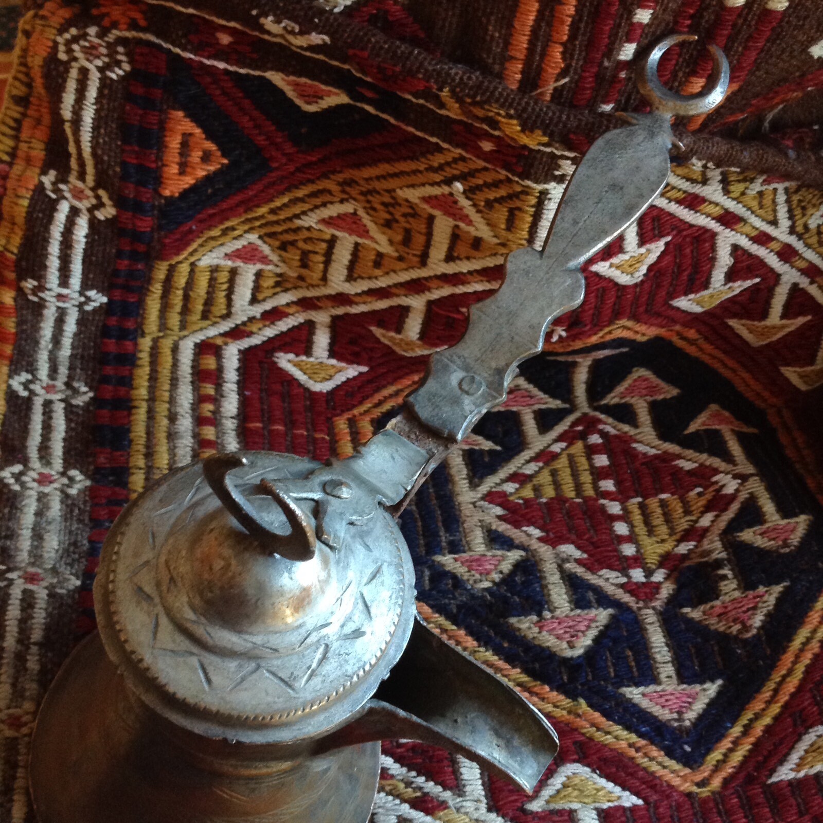 Antique Ottoman Coffee Dallah Turkish Drink Tea Kettle Pot Bronze Brass ...