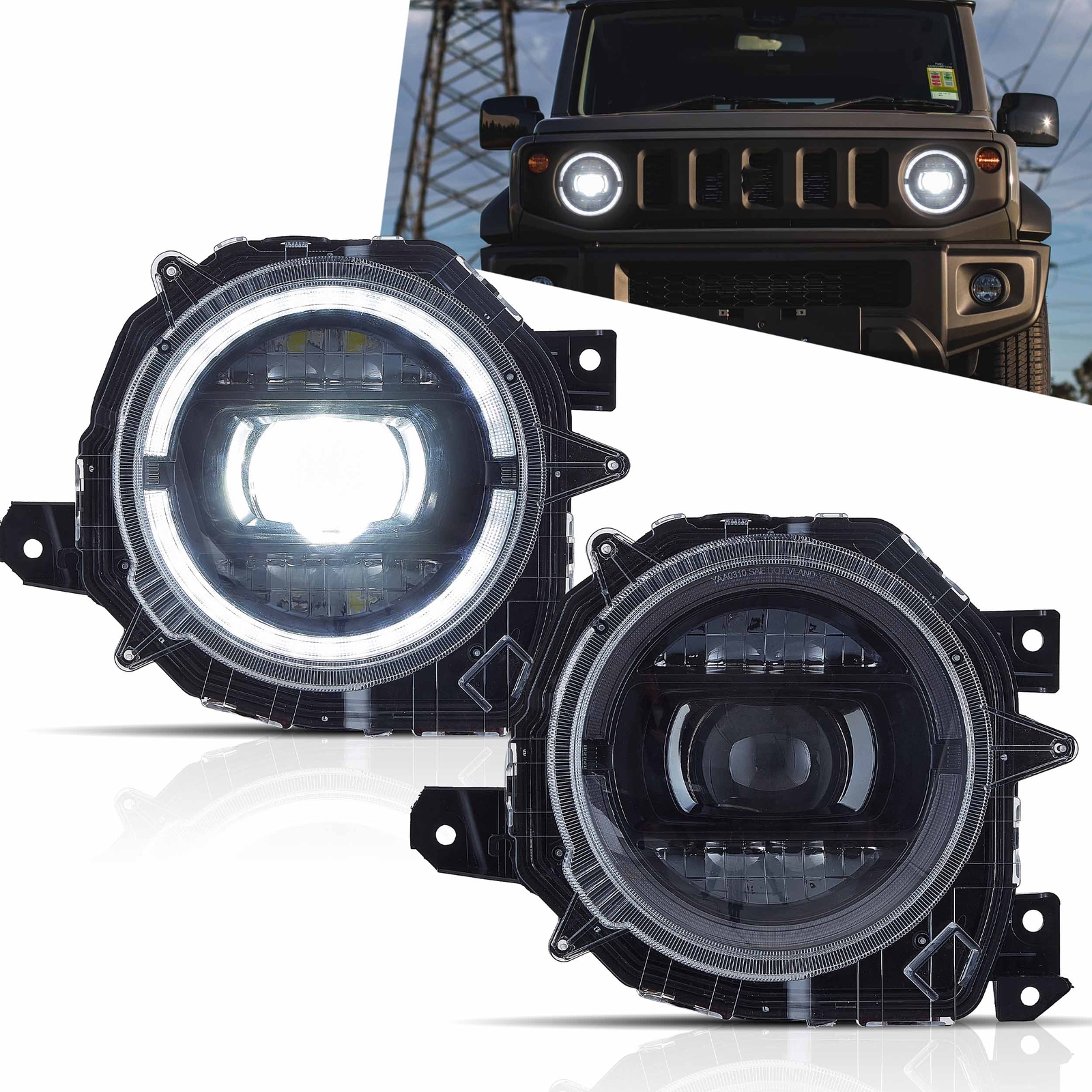 VLAND FULL LED Headlights For SUZUKI Jimny 19-2024 W/Startup Animation ...