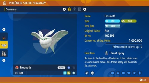Shiny Frosmoth 6IVs Tera Type: Steel Pokémon Scarlet and Violet | eBay