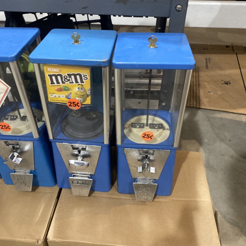 4 OAK Vista Candy Peanut Gumball Toy 25 cent Vending machines Made In ...