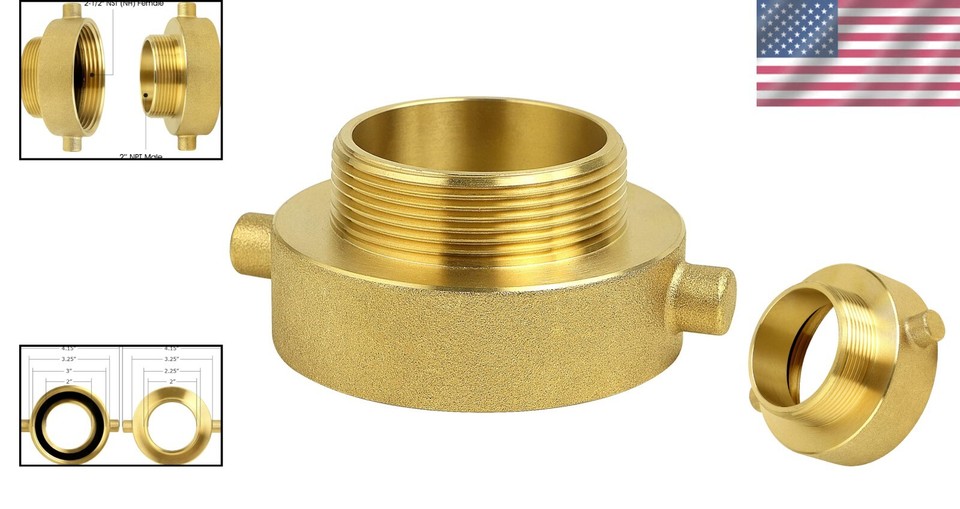 Professional Grade Brass Fire Hydrant Hose Connector - 2-1/2" NST to 2 ...