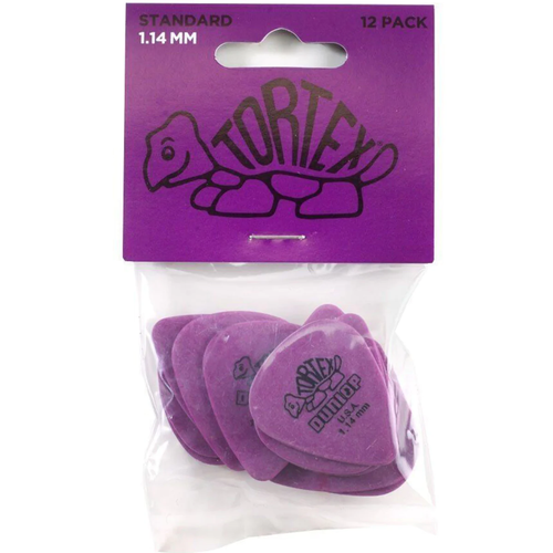 Dunlop 418P114 Tortex Standard 1.4 Purple Guitar Picks - 12 PACK ...