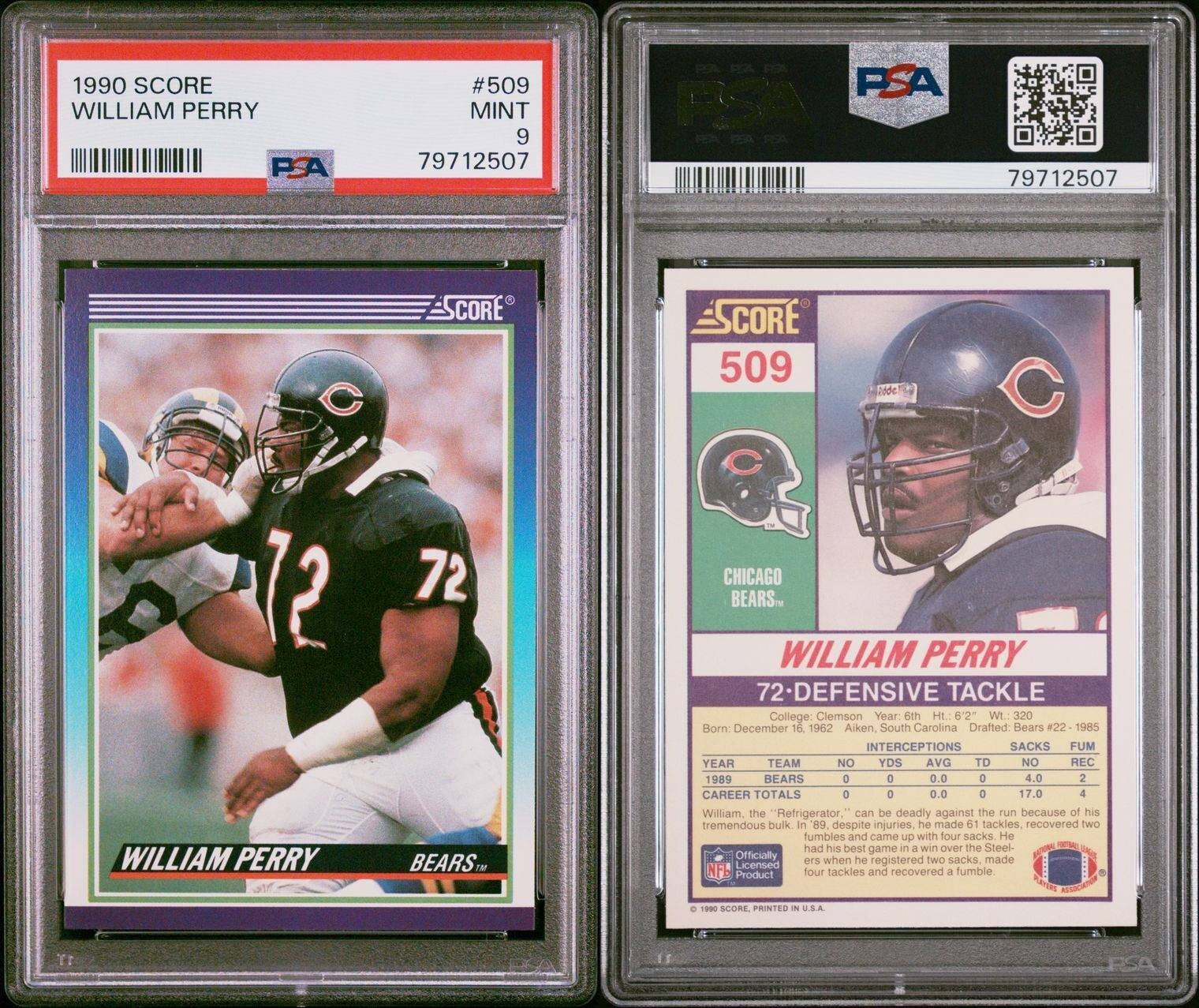 1990 Score - #509 William Perry for sale online | eBay