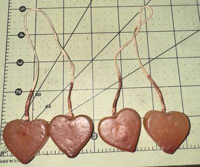 Candles Joined Wick Heart Candles Red Vintage 2 Pairs Light Red ...