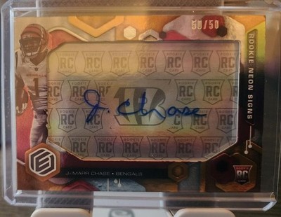 2021 Panini Elements Rookie Neon Signs JaMarr Chase Auto 50/50 (AU,RC ...