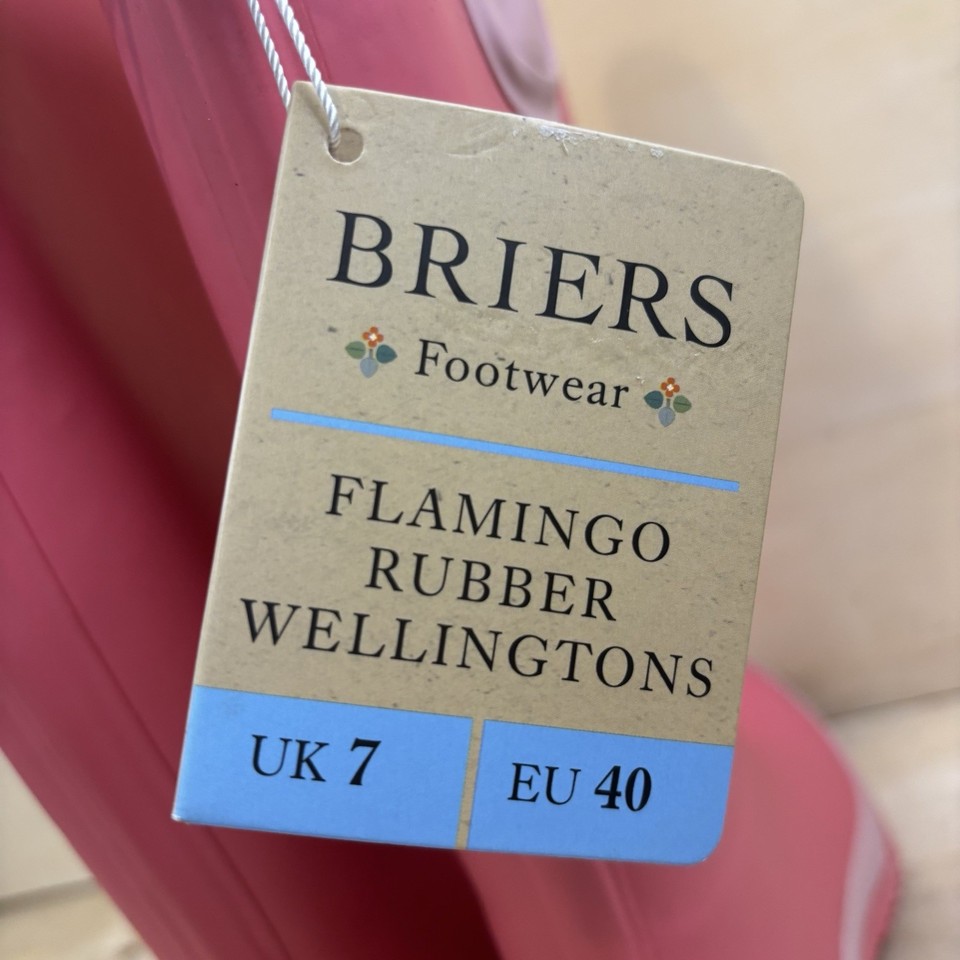 Briers Pink Flamingo Wellington Boots Women's Size 7 Wellie Boots With ...