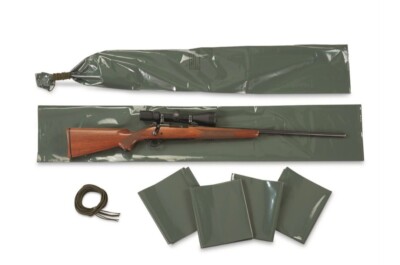 (2) GI Polyethelene Waterproof Rifle Bags W/ Cord +Rifle guide+ 10 Mag ...
