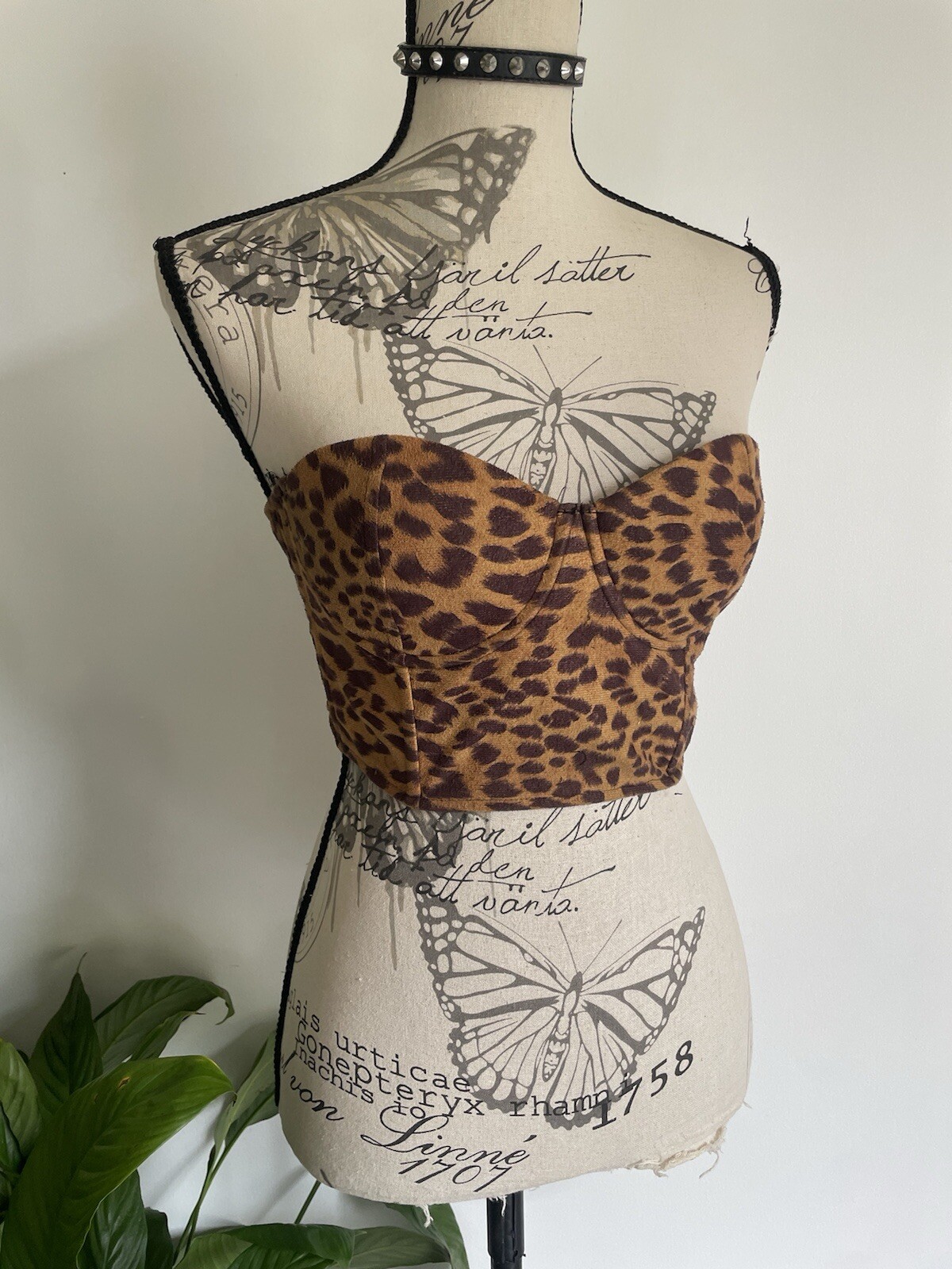 Vintage Y2k 90s Goth Leopard Cheetah Print Corset Bus… - Gem