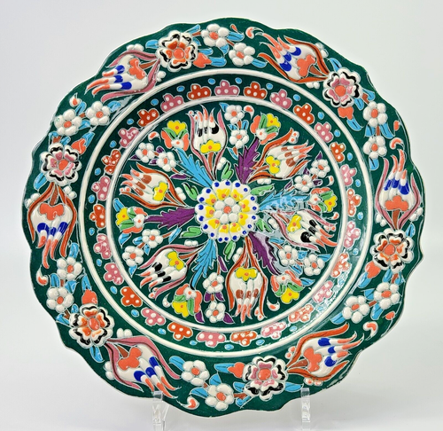 VTG Hand-painted Turkish Ceramic Plate Akkas Cini Kutahya Multi-Color ...