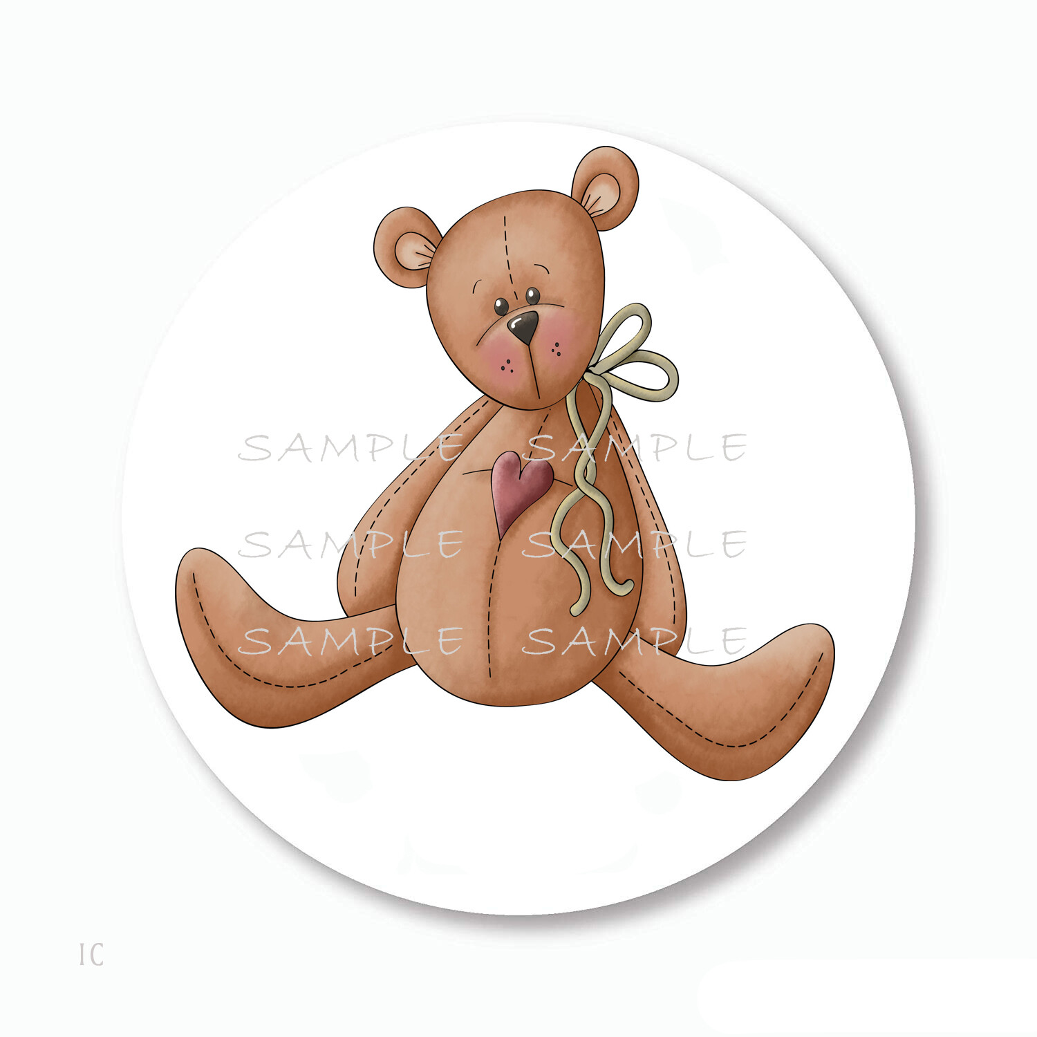 30 PRIMITIVE COUNTRY TEDDY BEAR LABELS SEALS SCRAPBOOK STICKERS 1.5 ...