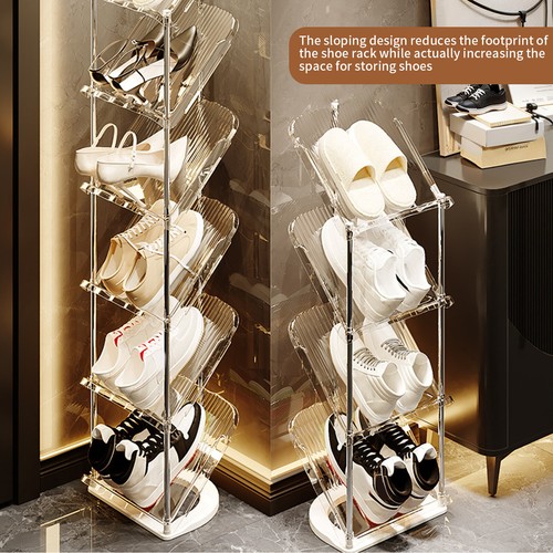 Sloping Shoe Rack 4 Layer Shoe Shelf Free Standing Shoe Holder ...