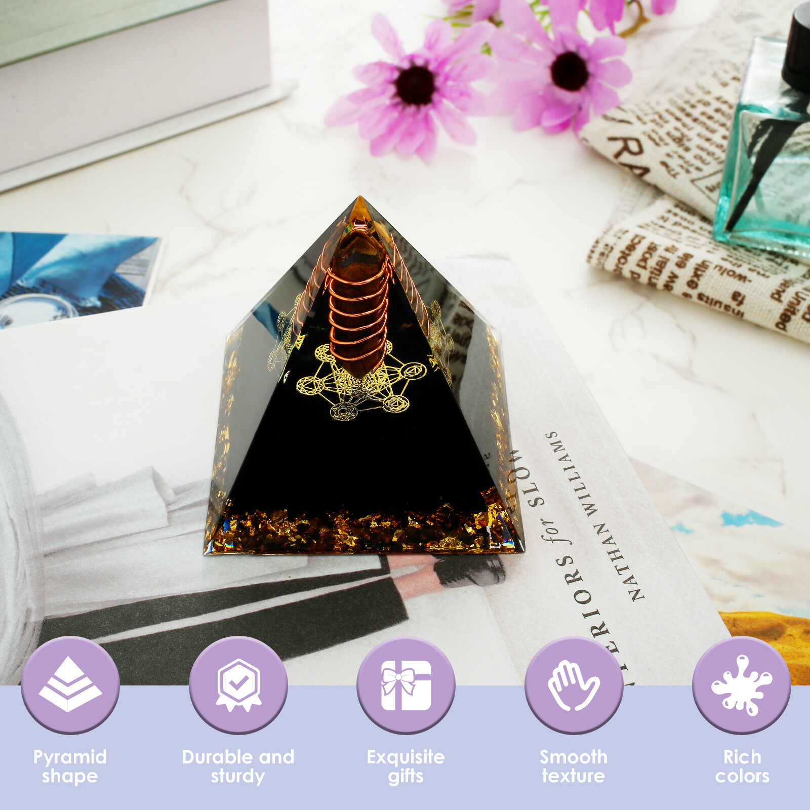 Crystal Pyramid Reiki Energy Pyramid Decor Handmade Meditation Pyramid ...