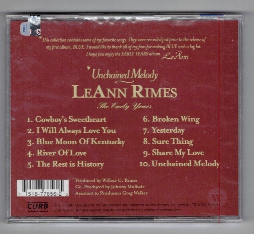 LeAnn Rimes Unchained Melody The Early Years CD New Factory Sealed ...