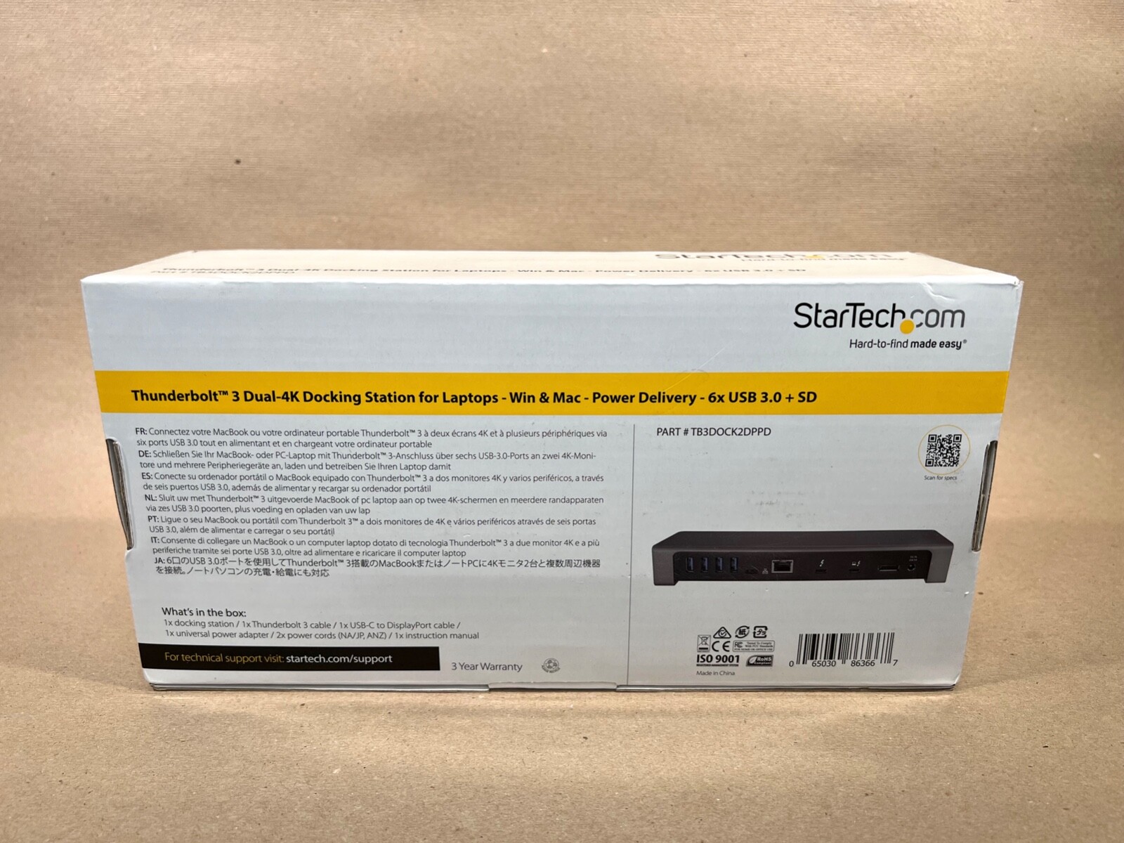 NEW StarTech TB3DOCK2DPPD Thunderbolt 3 Dual-4K* Dock Station | eBay