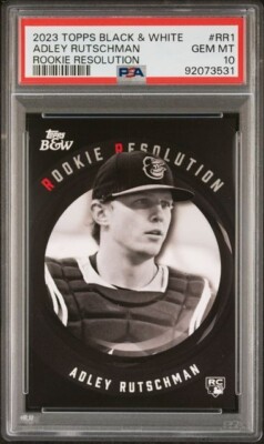2023 Topps Black & White #RR1 Adley Rutschman Rc Psa 10 Rookie ...