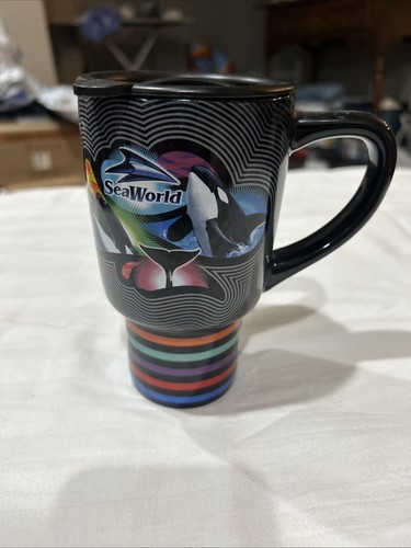 SeaWorld Travel Coffee Mug With Lid Orka Colorful | eBay