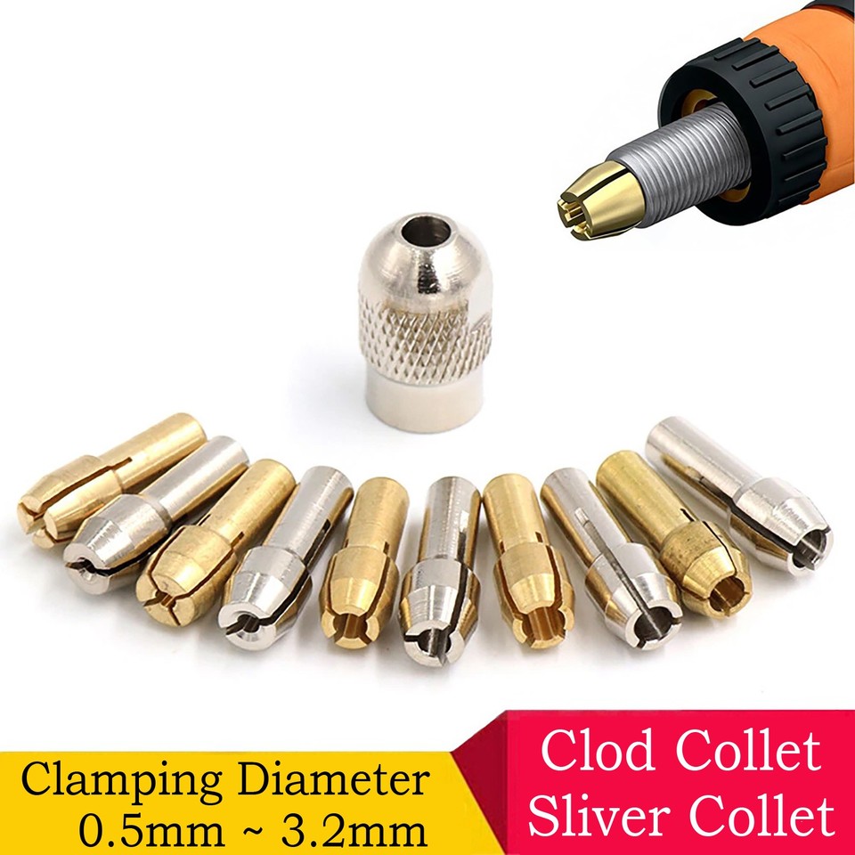 0.5-3.2mm Brass Drill Chuck Collet Bit For Polish Rotary Tools 4.2mm ...