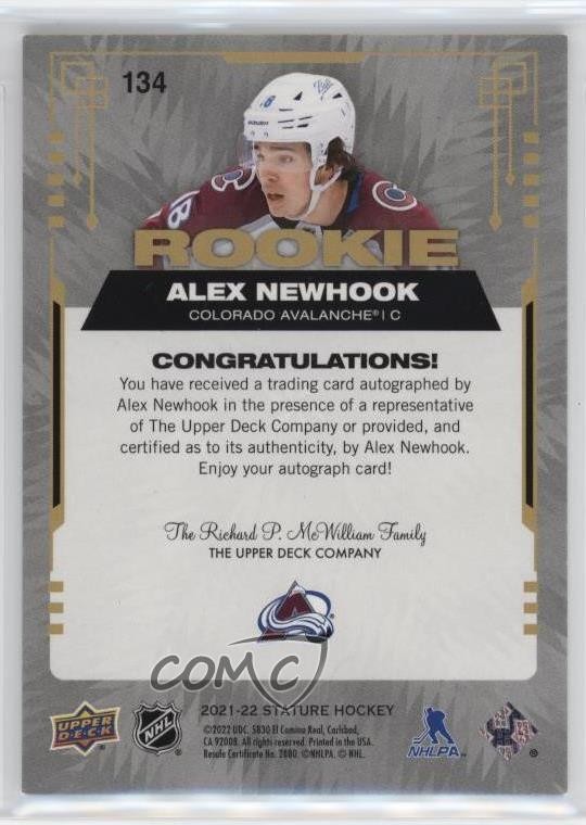 2021-22 Upper Deck Stature Rookies Green /25 Alex Newhook #134 Rookie ...