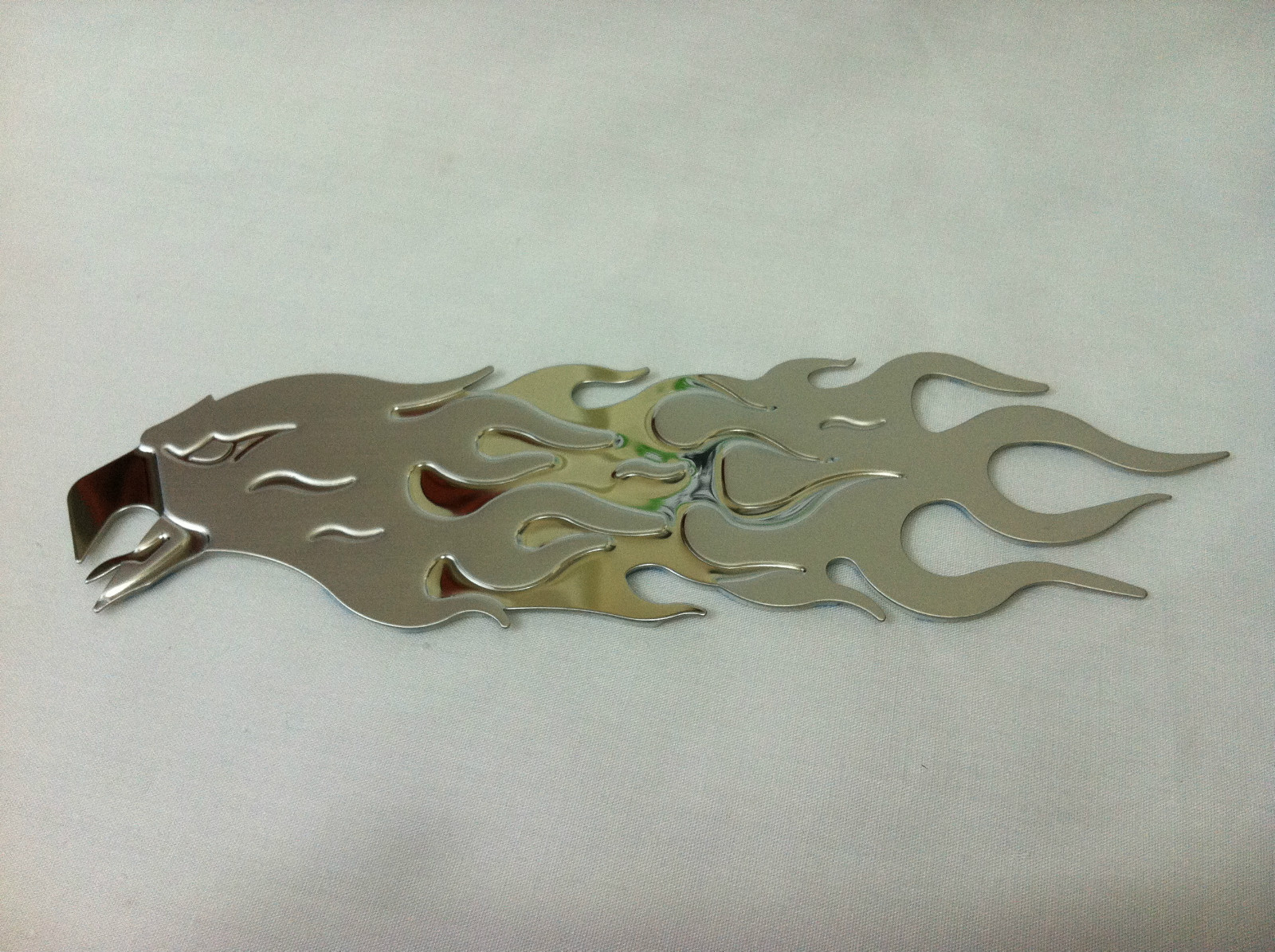 2 Bully Stainless Steel Chrome Screaming Eagle Flame Trim 3-D Emblem 3M ...