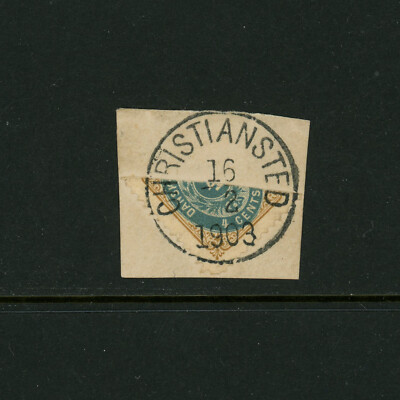 1903 Danish West Indies Scott # 18a VF Diagonal Half on piece Used ...