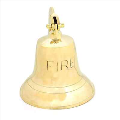 6" Brass Fire Bell Ship Bell Wall Mounted Bracket Nautical Home Decor ...