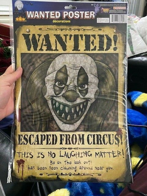 Scary Evil Clown Wanted Posters Halloween Decoration Prop for sale ...