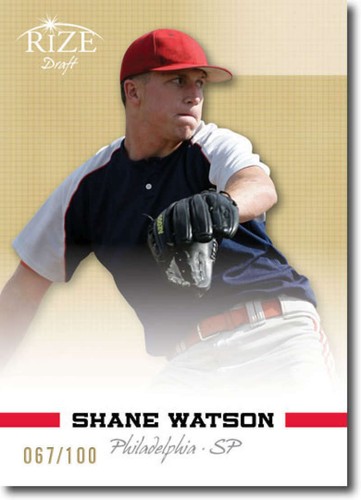 2012 Leaf Rize Draft Gold #92 Shane Watson Phillies Prospect (Rookie ...