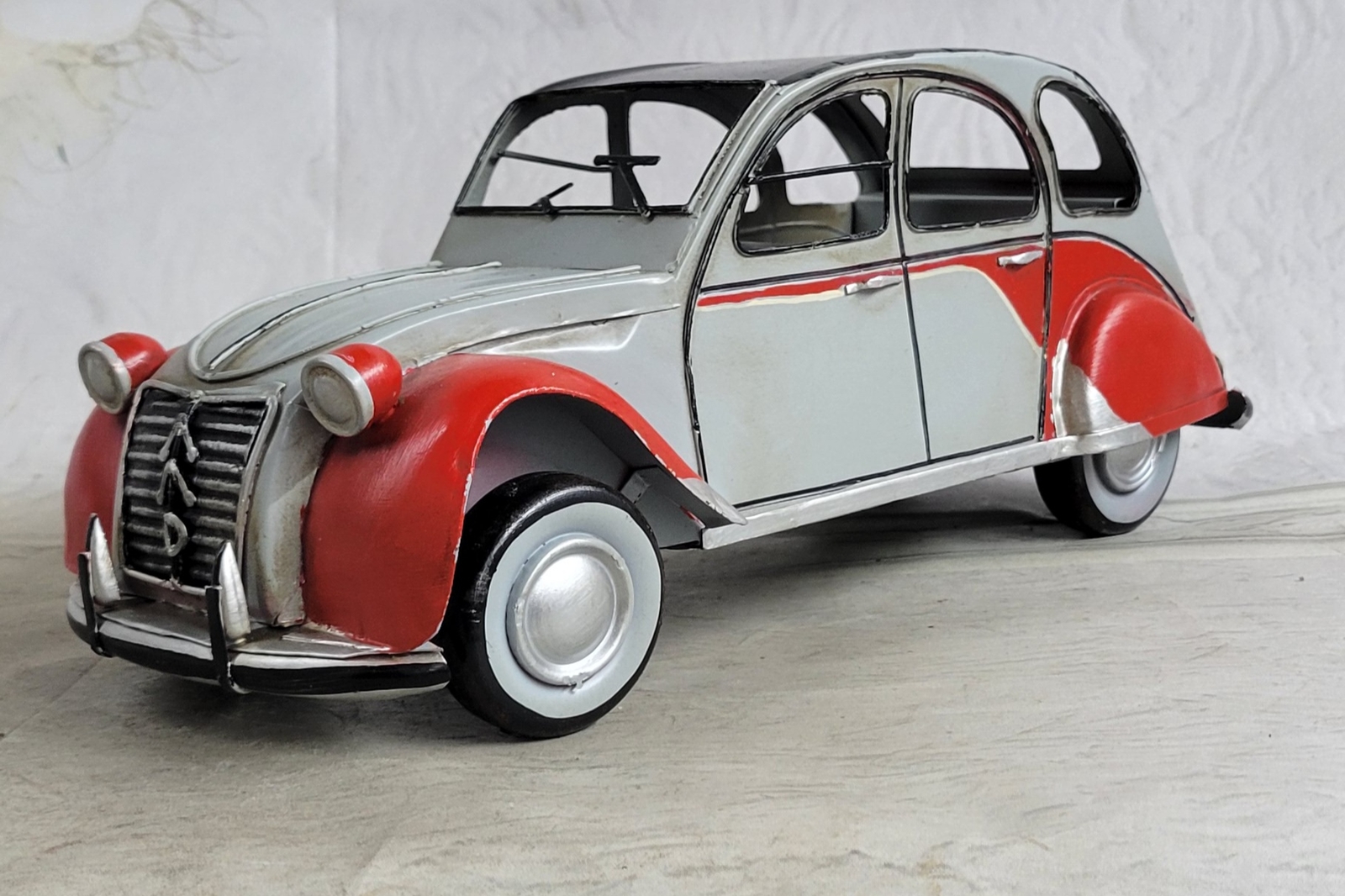 2CV A (1950) Grey (Diecast Car) With Number One Racing Car Model Figure ...