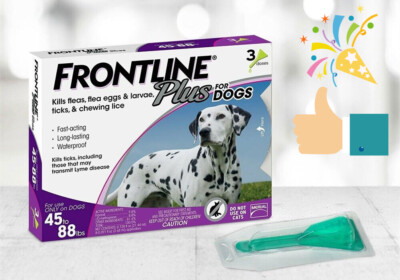 FRONTLINE Plus flea and tick prevention， killer for dogs 45-88lb，3 ...