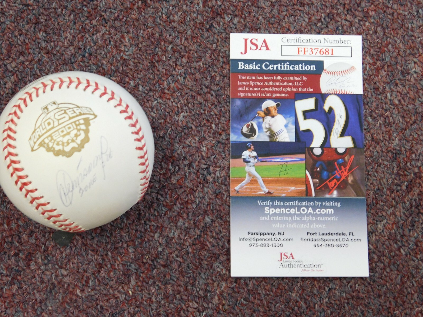 Orlando Hernandez NY Yankees Autographed Signed 2001 WS Baseball JSA ...