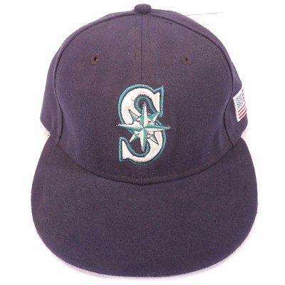 SEATTLE MARINERS usa flag New Era Baseball Hat Cap Fitted Size 6 7/8 ...