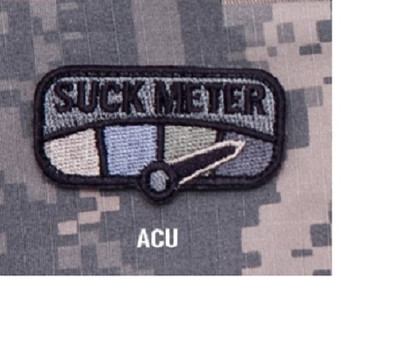 Milspec Monkey MSM Morale Patch Nylon - SUCK METER tab - ACU scheme Black NEW | eBay