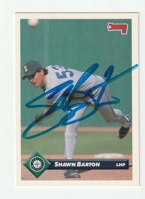 Shawn Barton Signed 1993 Donruss Card #53 Auto Seattle Mariners ...