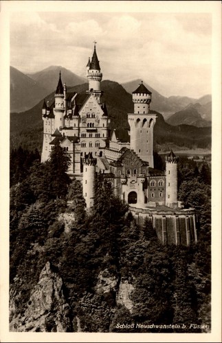 RPPC Neuschwanstein Castle Fussen Bavaria Germany vintage postcard c760 ...