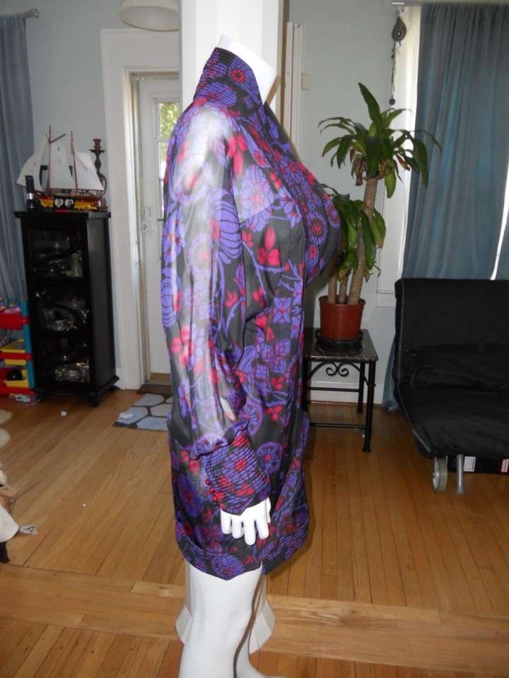 CHANEL Fall 2010 10A Paris Shanghai Silk Wrap Kimono Tunic Dress Blouse ...